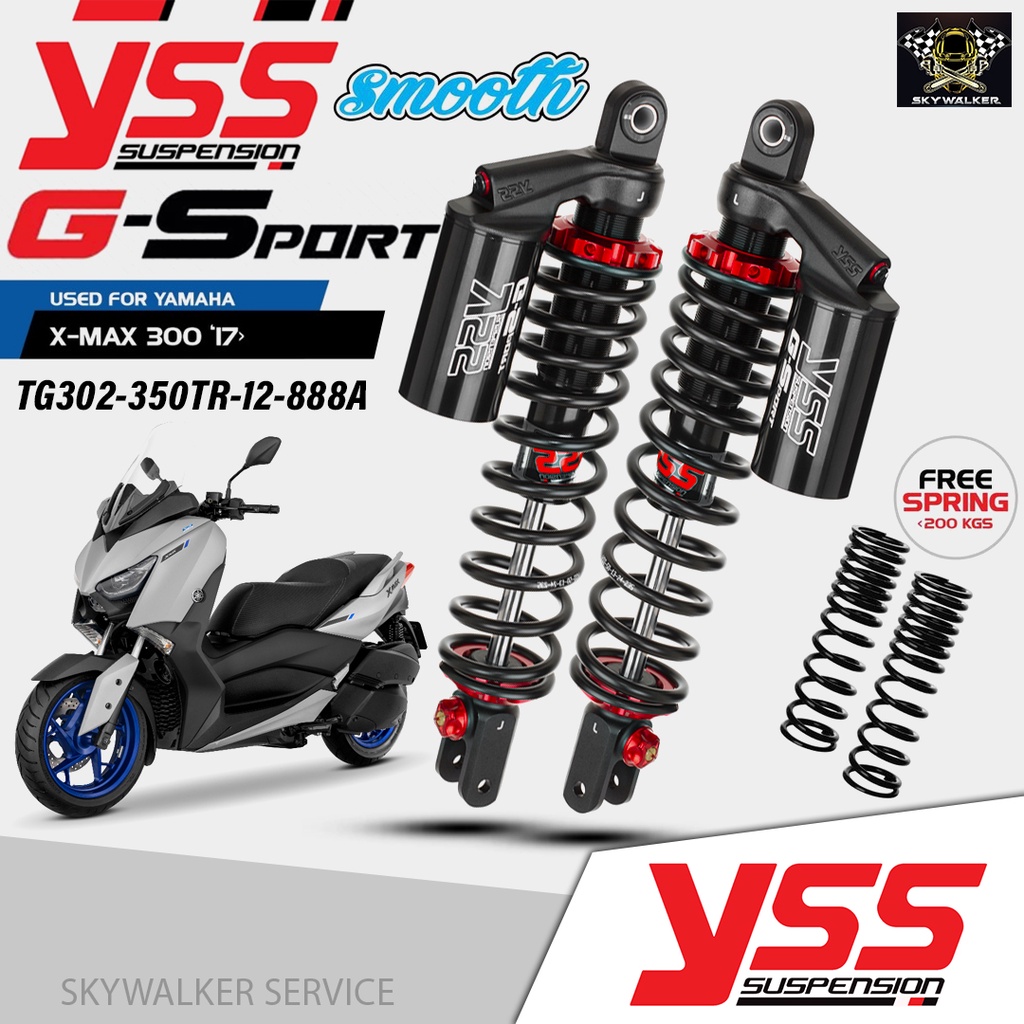 (ผ่อนชำระ0%) โช๊ค YSS G-SPORT Black series smooth ใช้กับรุ่น X-MAX300 (แท้100%) รับประกันโรงงาน ...