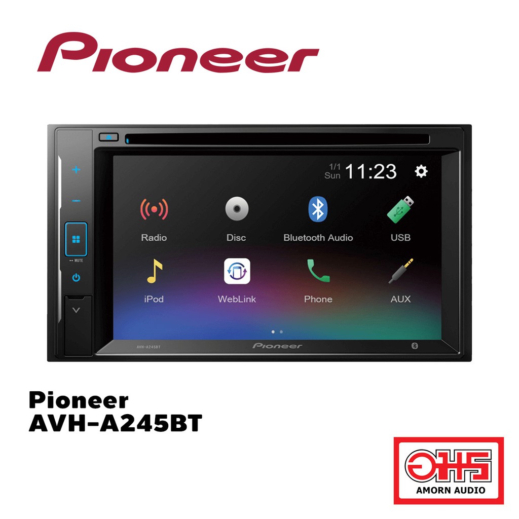 PIONEER AVH-A245BT SERIES A เครื่องเล่น AV Multimedia Receiver แบบ 2 DIN / แถมกล้องมองหลัง ...