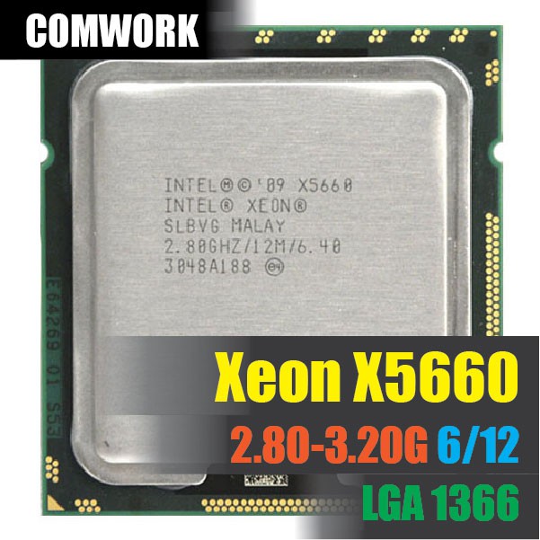 ซีพียู Intel XEON X5660 LGA 1366 CPU PROCESSOR X58 WORKSTATION SERVER ...