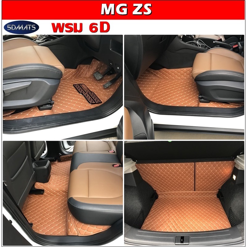 MG ZS พรมปูพื้นรถยนต์6D สีน้ำตาลอ่อน รวมแผ่นท้าย และปิดเบาะ เต็มคัน (6ชิ้น) | Shopee Thailand