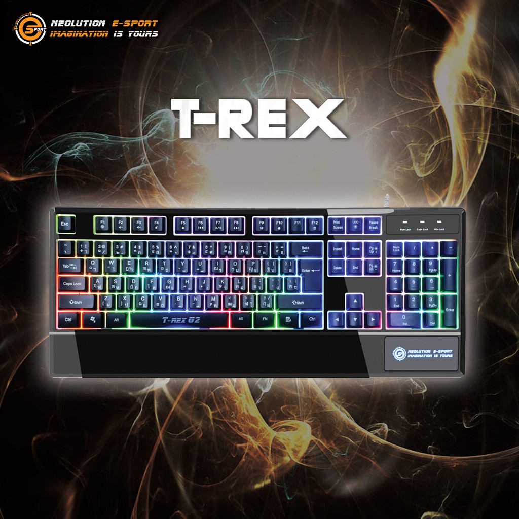 Neolution Keyboard Gaming T-REX G2 RGB Rainbow | Shopee Thailand