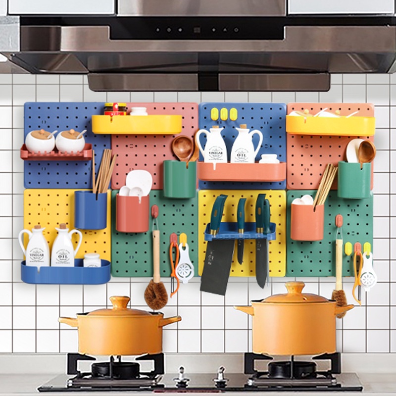 Pegboard กระดานแขวนผนัง Diy ชั้นแขวนติดผนัง กระดานแขวนของติดผนัง ชั้น