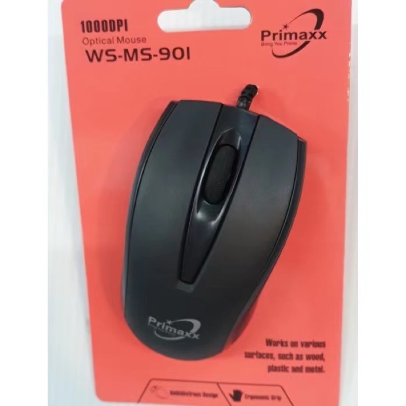 Primaxx WS-MS-901 MOUSE Optical USB (เมาส์มีสาย)มีน้ำหนักเบาทำให้สามารถ ...