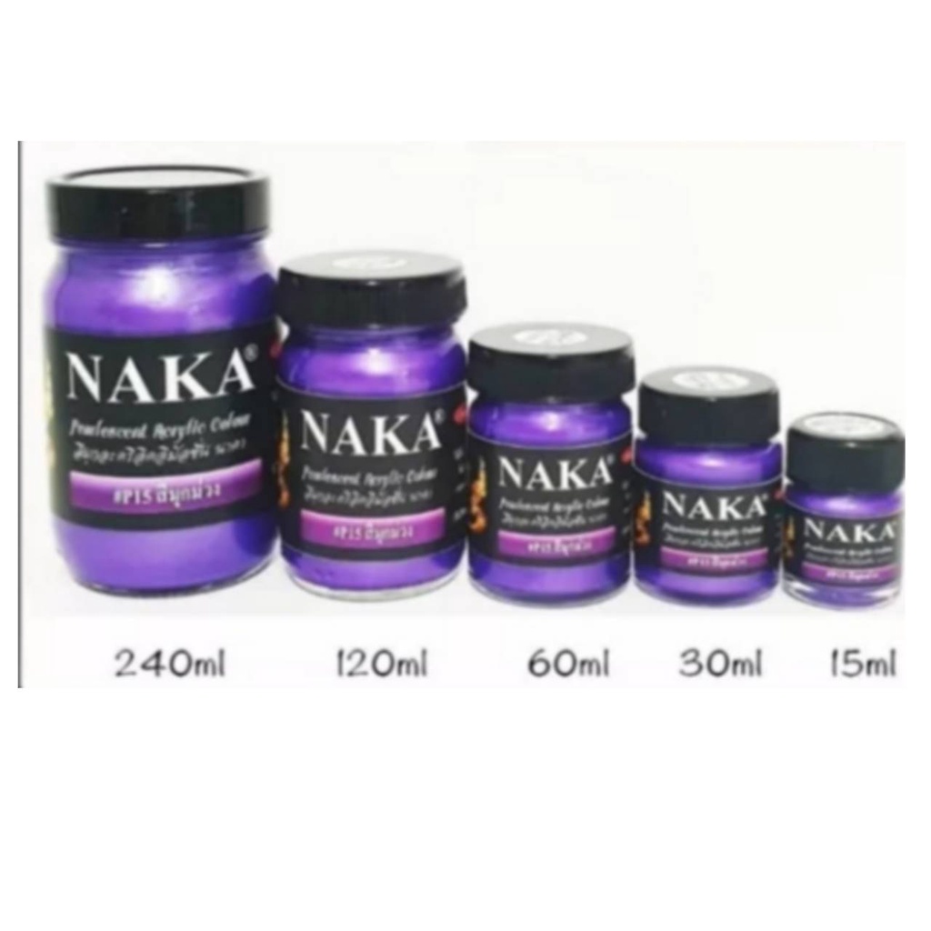 15 30ml สีมุกอะคริลิค NAKA อิมัลชั่น นาคา สีทาพญานาค สีทาวัด สีทอง สีเงิน สีน้ำเงิน สีบานเย็น สี ...