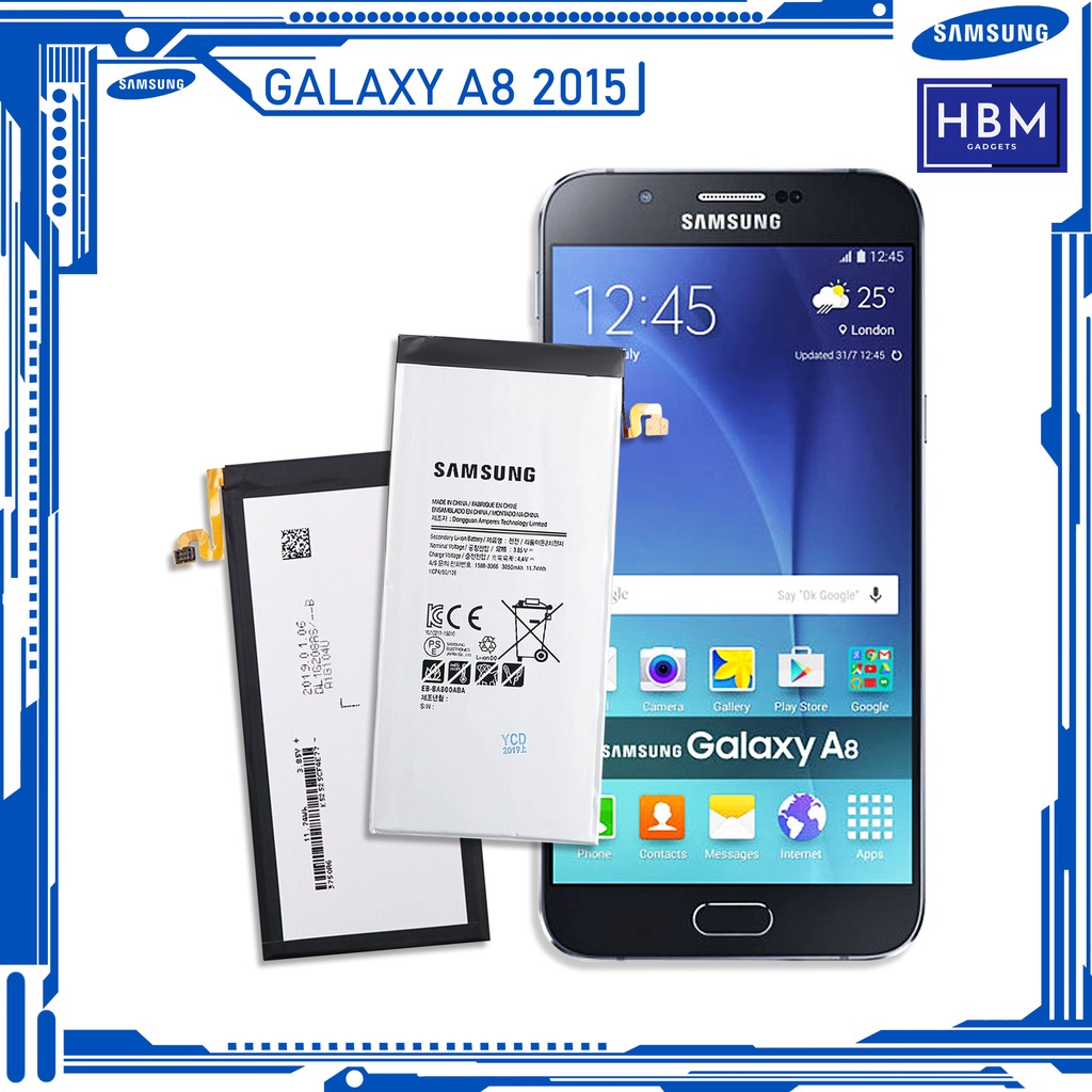 Original Samsung Galaxy A8 2015 แบตเตอรี่ SM-A8000, A800F, A800S รุ่น: EB-BA800ABE (3050mAh ...