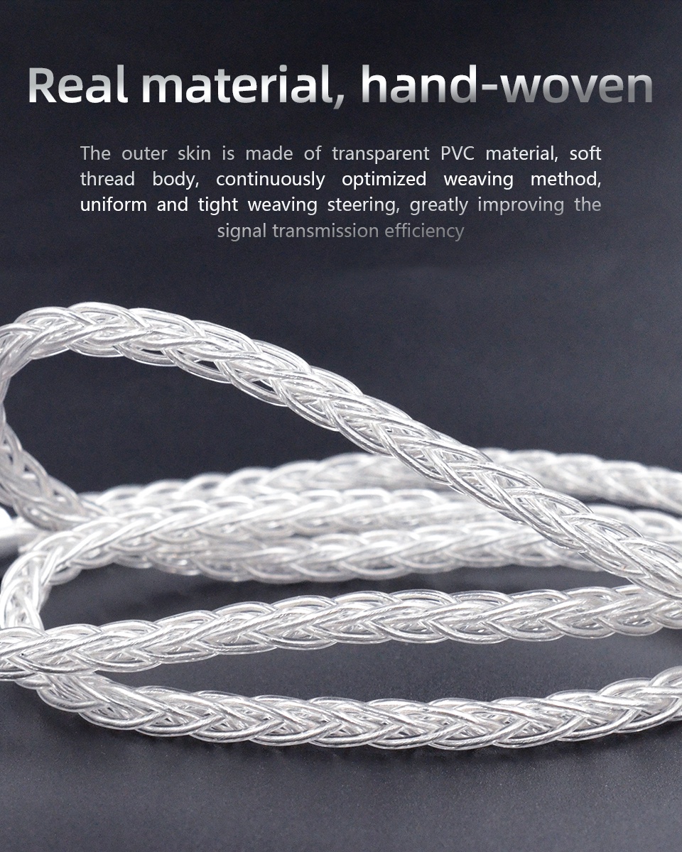 Kz 8 Core OFC สายเคเบิลอัพเกรดหูฟัง ชุบเงิน ความบริสุทธิ์สูง KZ ZSN PRO ZSX AS12 AS16 ASX ZAX ...