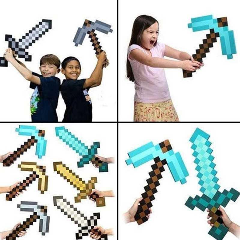 ของเล่นดาบ คอสเพลย์การ์ตูน Minecraft Mosaic Eva My World Blue Diamond ...