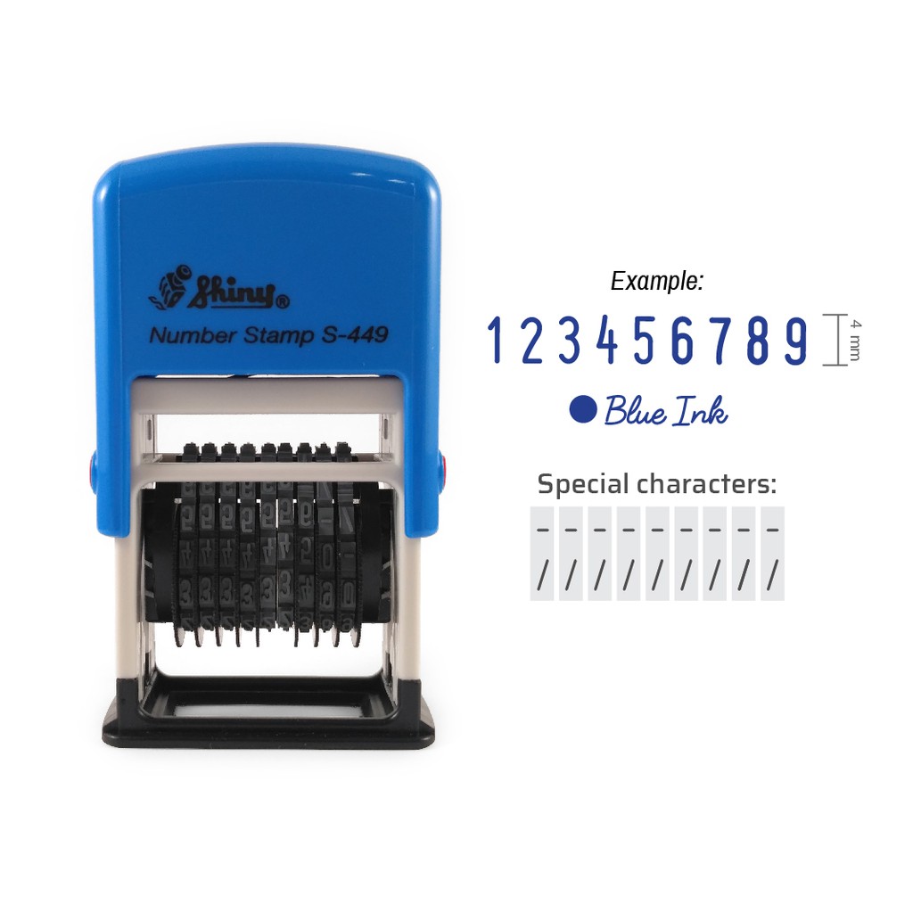เงา 9 หลัก (4 มม.) Numbering Stamp S-449 Self inking Stamp & เปลี่ยน ...