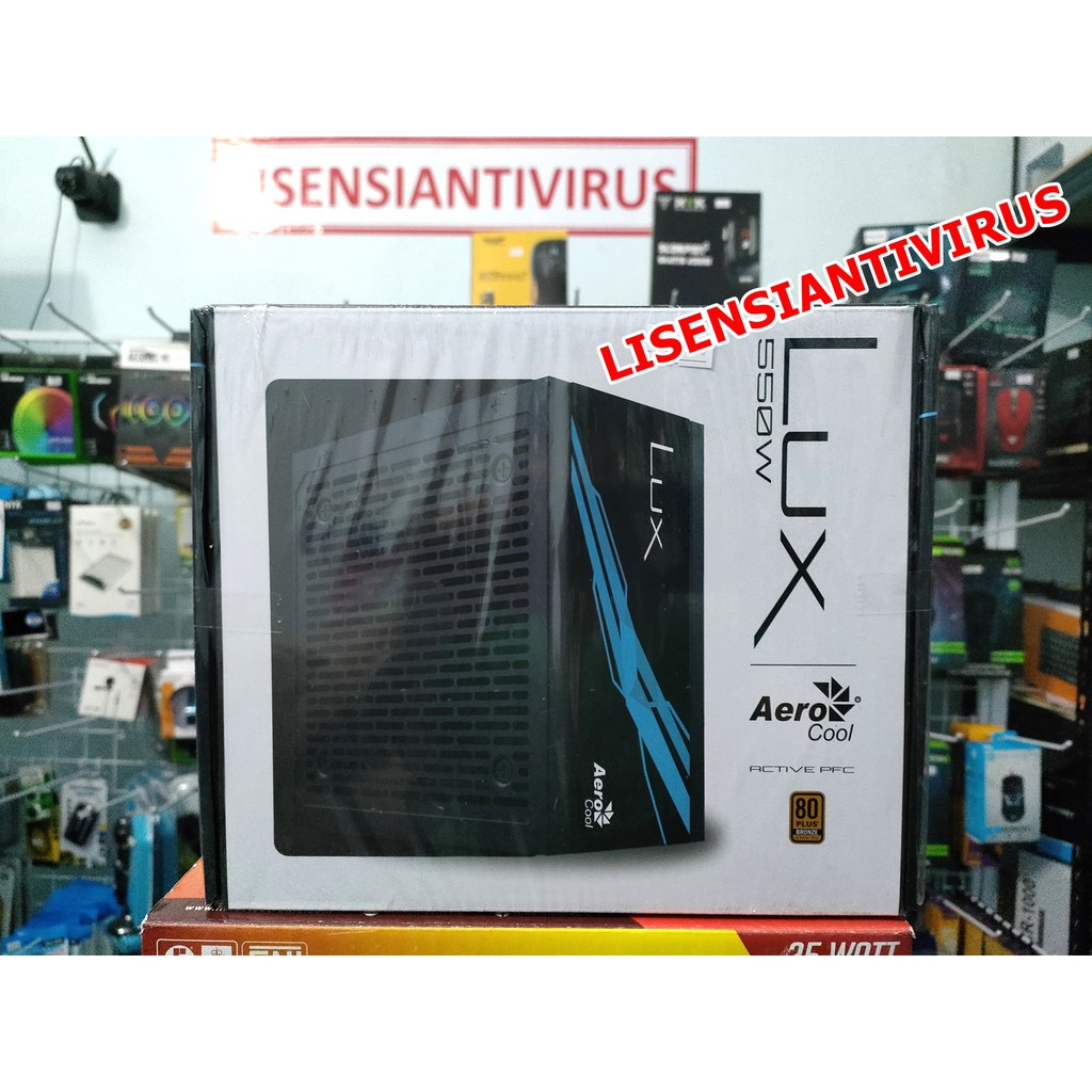 พาวเวอร์ซัพพลาย Aerocool Lux 550W 550 วัตต์ 80 พลัสสีบรอนซ์สําหรับเล่น ...