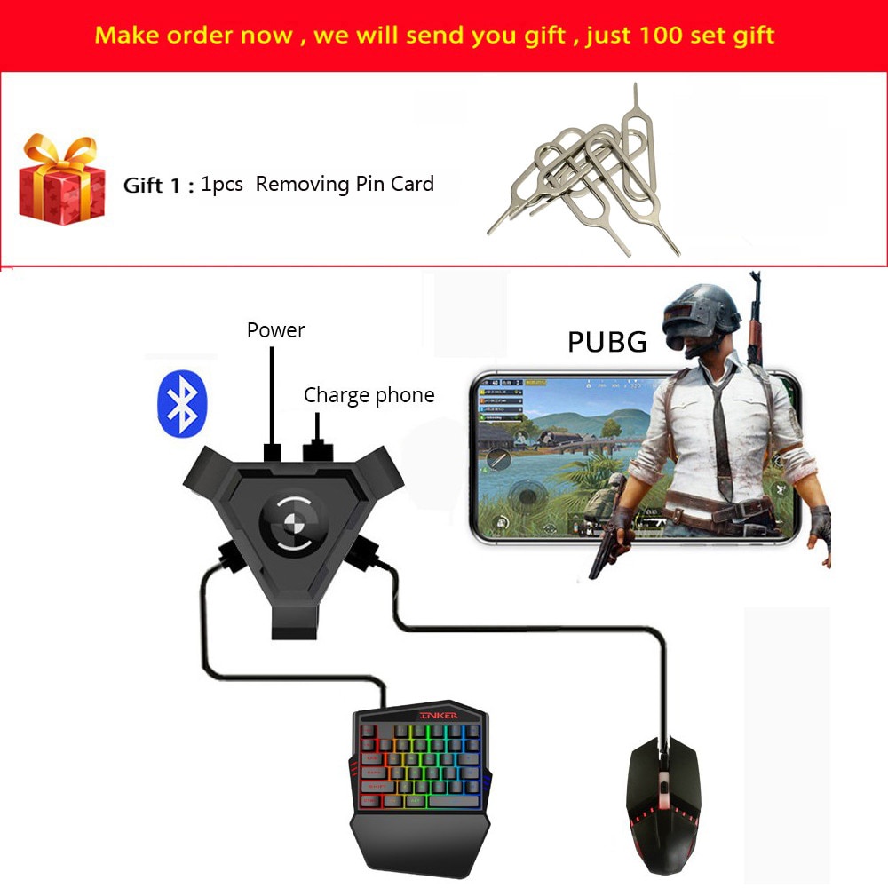 GMU PUBG Mobile Gamepad Controller Gaming Keyboard Mouse Converter สำหรับ Android IOS โทรศัพท์ ...