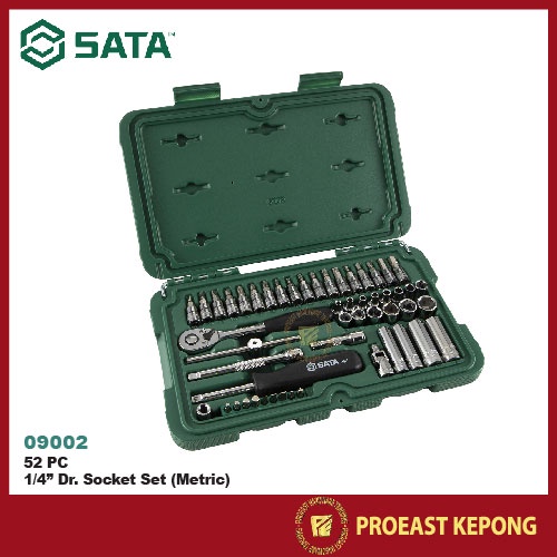 Sata 09002 52 PC 1/4 Dr. ชุดเต้ารับ (เมตริก) / ซ็อกเก็ตเมตริก / ซ็อกเก็ ...