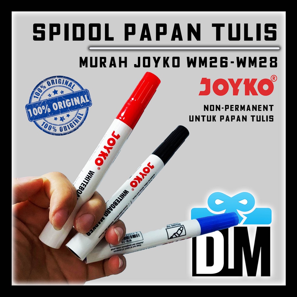 Merah HITAM Joyko WM-28 29 30 Schedule White Board Markers Red Blue Black Whiteboard Markers ...