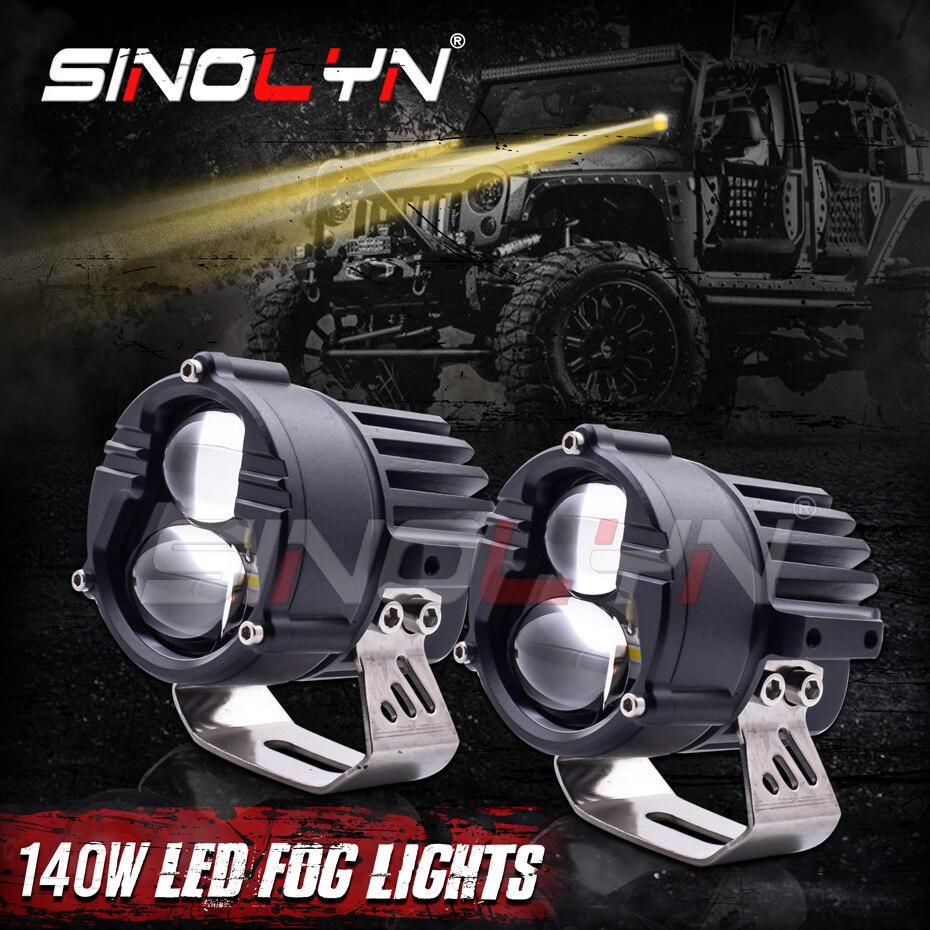 Sinolyn 140W Bi ไฟ Led ไฟตัดหมอกไฟสปอตไลท์สําหรับรถยนต์ / รถยนต์ / รถ ...