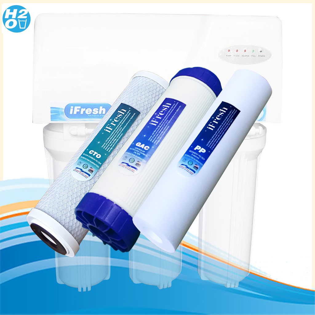 iFresh ไส้กรองน้ำ 3ขั้นตอน 10นิ้ว ได้3ไส้ PP/ เกร็ดคาร์บอน/ คาร์บอนบล๊อก ไส้กรอง สำหรับ เครื่อง ...
