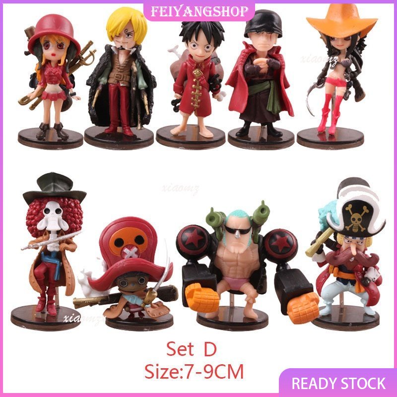 ฟิกเกอร์วันพีช 9/6 ชิ้น ชุด One Piece Luffy Zoro Ace Nami Sanji Usopp ...