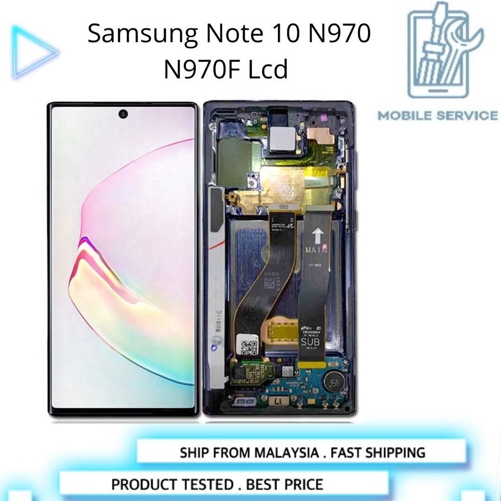 อะไหล่หน้าจอสัมผัส Lcd แบบเปลี่ยน สําหรับ Samsung Note 10 N970 N970F ...