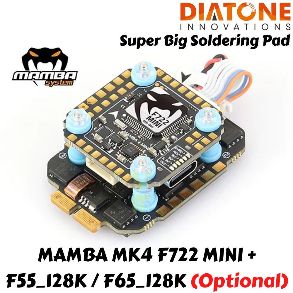 Diatone MAMBA (20x20) MK4 F722 MINI + F55 / F65-128K BL32 MINI ESC 6S ...