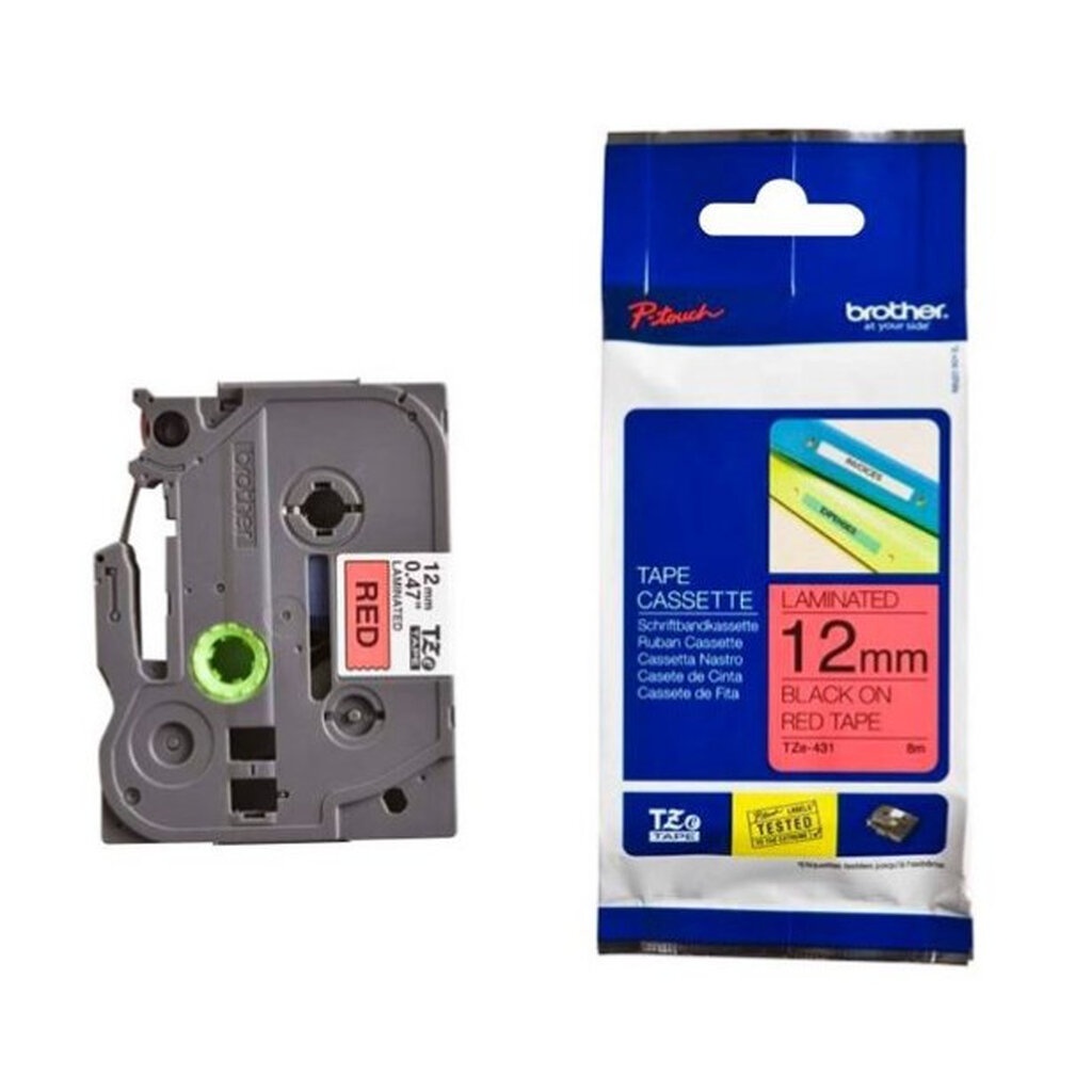 Brother TZE-431 TZE TAPE เทปพิมพ์อักษร ของแท้ ขนาด 12 มม. อักษรสีดำ ...