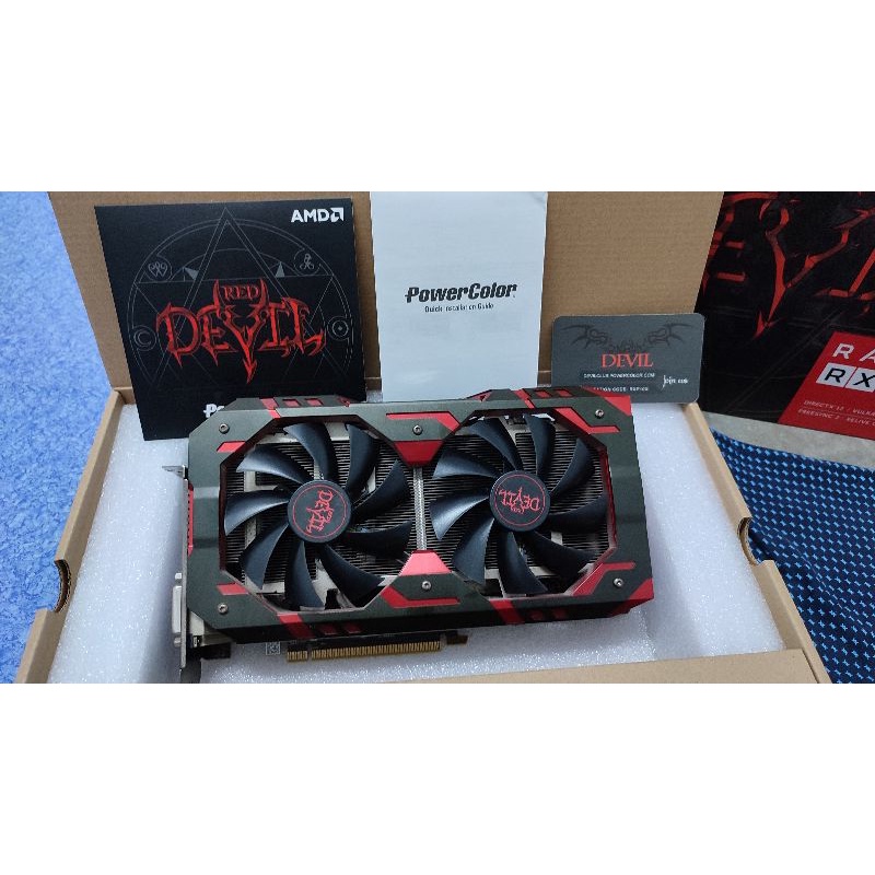 การ์ดจอ AMD RX 580 8GB Red devil Power Color มือสอง มีพร้อมกล่อง ...
