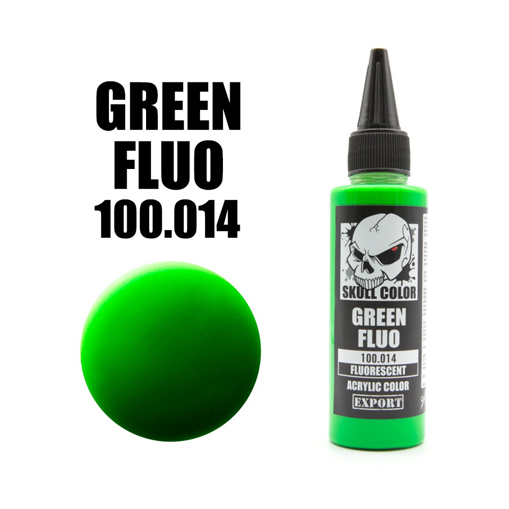 Skull Color 014 สีเขียวสะท้อนแสง (Green Fluorescent) สีสูตร Acrylic ผสม ...