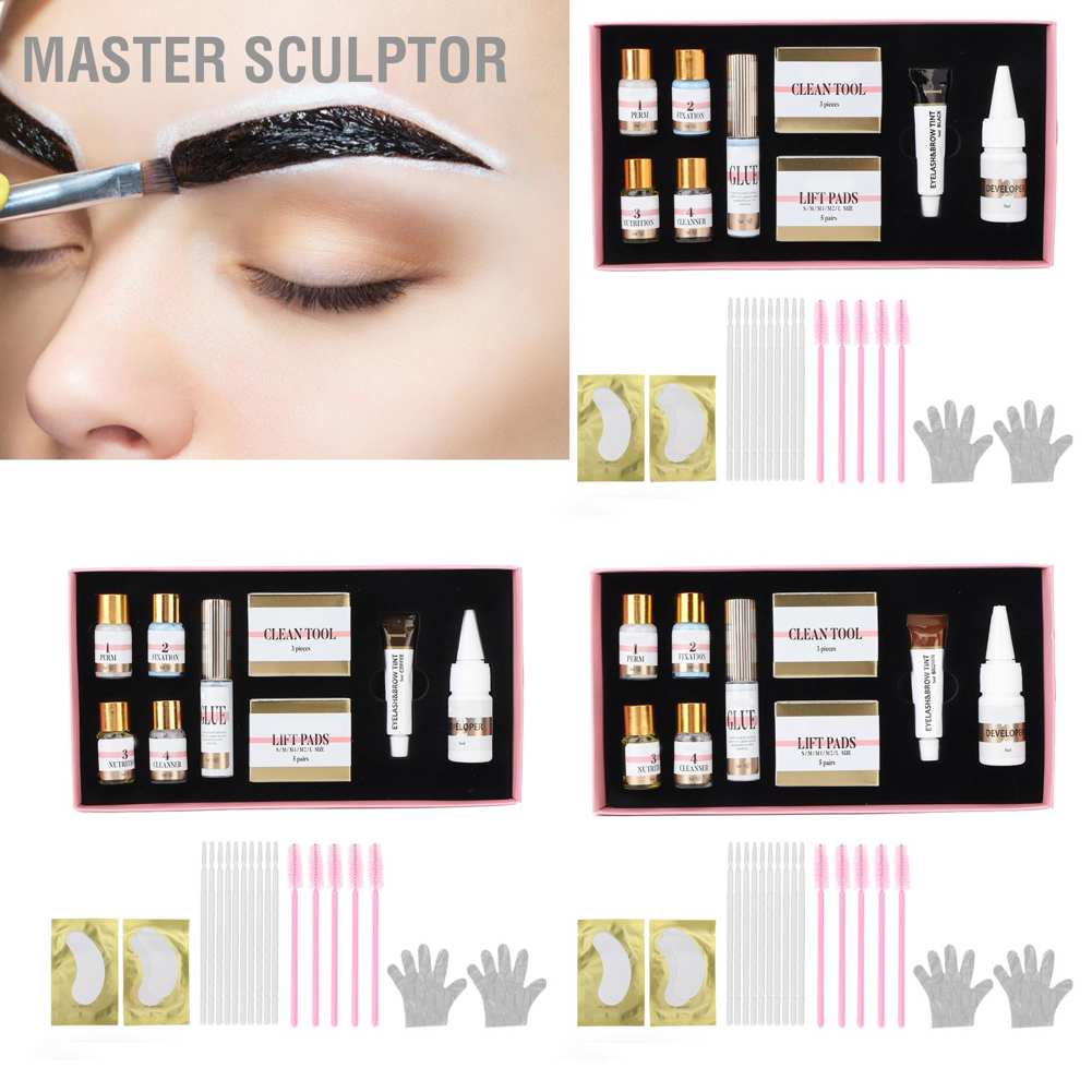 Master Sculptor 3 in 1 Gentle Eyebrow Tint Perm Eyelash Lift Kit Semi ...