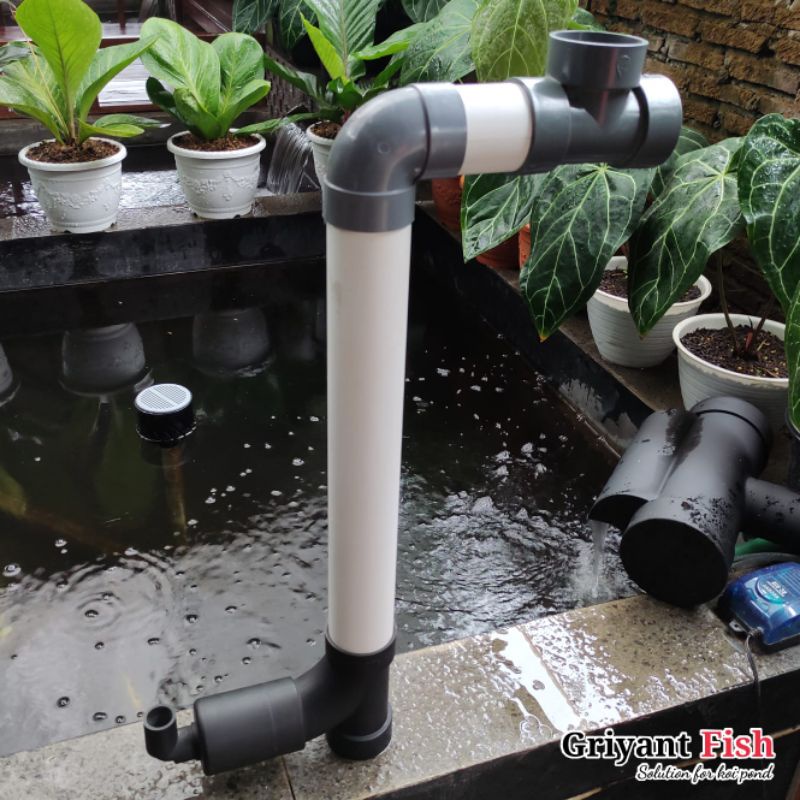 Complete Koi Pond Skimmer Airlift Diffuser Set แพคเกจเข่าข้อศอก Tee ...