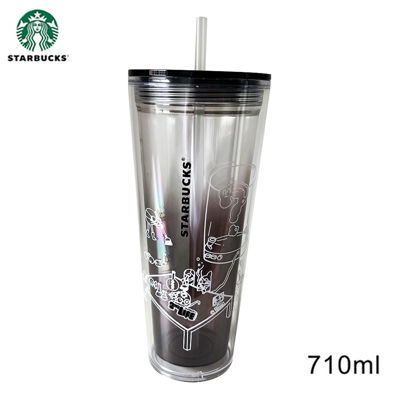 【Limited】Starbucks แก้ว Classic Starbucks Tumbler Straw cup Cold cup Double layer plastic cup ...