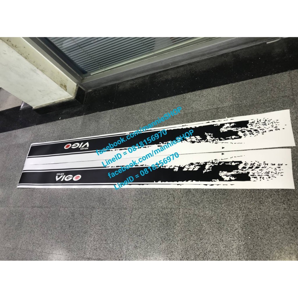 สติ๊กเกอร์งานตัดคอม ติดชายล่างประตูรถ TOYOTA VIGO TOYOTA REVO sticker ...