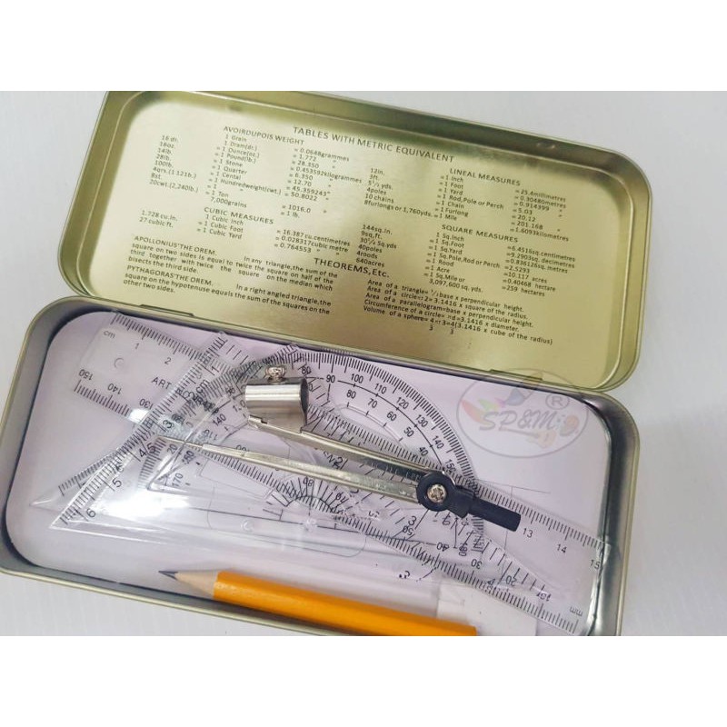 ชุดเรขาคณิต Mathematical Set กล่องเหล็กแดง A5001 (ราคาต่อ1ชิ้น ...