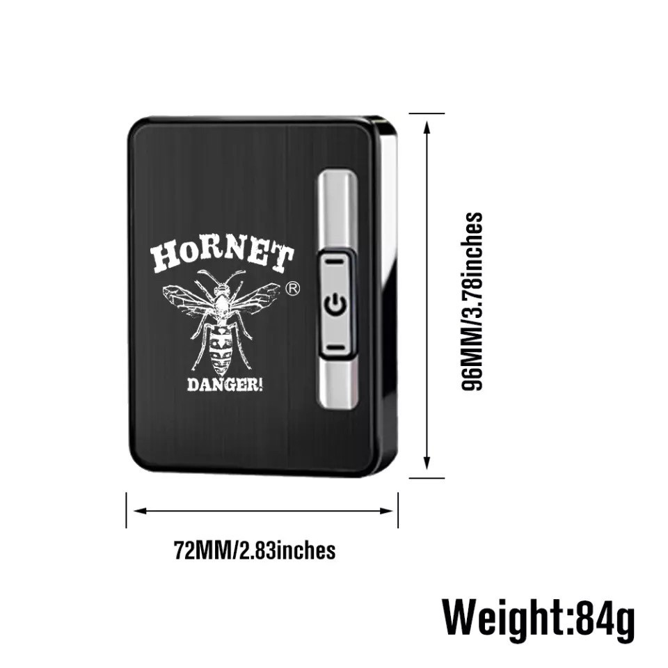 HORNET Aluminum lighter Case With USB Electric Lighter Box case 2 in 1 ...