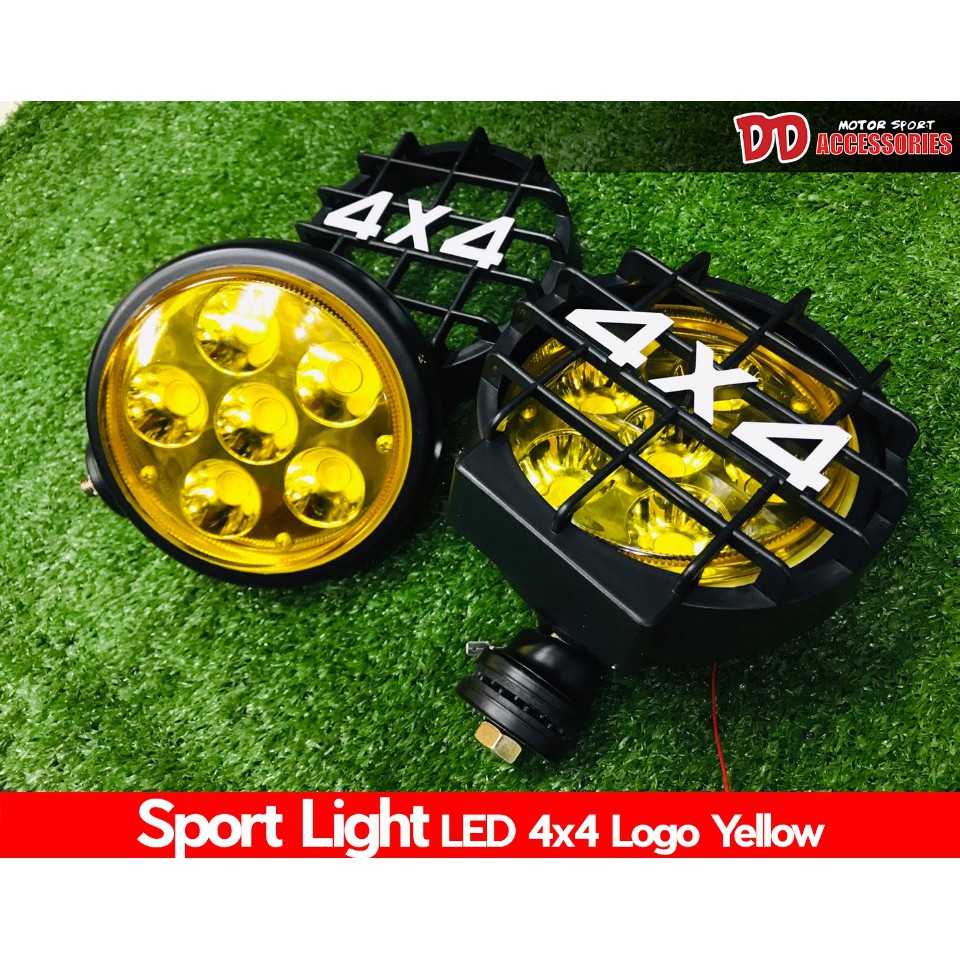 โคตรสว่าง!!! ตัดหมอก สปอร์ไลท์ LED offroad 4x4 12-24v กลม 5.5" สีเหลือง LED6จุด ไฟออฟโลด ...