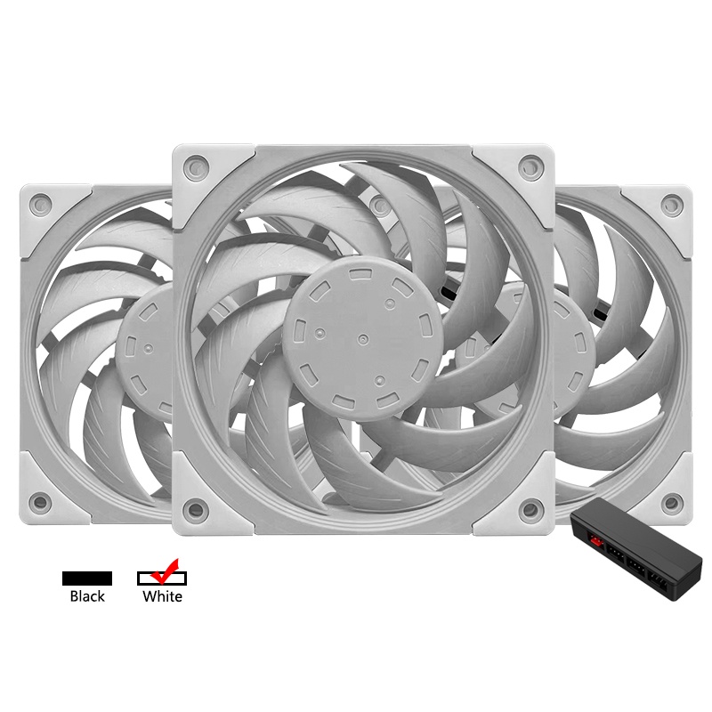 High Performance 800-2500RPM 4PIN PWM White 12cm Computer Case Cooling ...