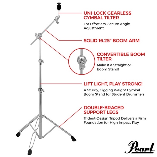 Pearl Drum Accessories Pearl BC830 Boom Cymbal Stand Drum Hardware ...