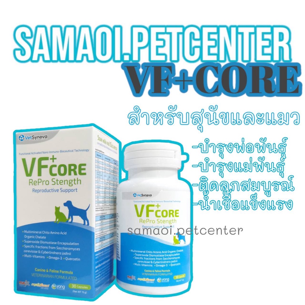 VFcore RePro Strength 30เม็ด วิตามินรวมบำรุงพ่อพันธุ์ แม่พันธุ์ สุนัข-แมว ระบบสืบพันธุ์ น้ำเชื้อ ...
