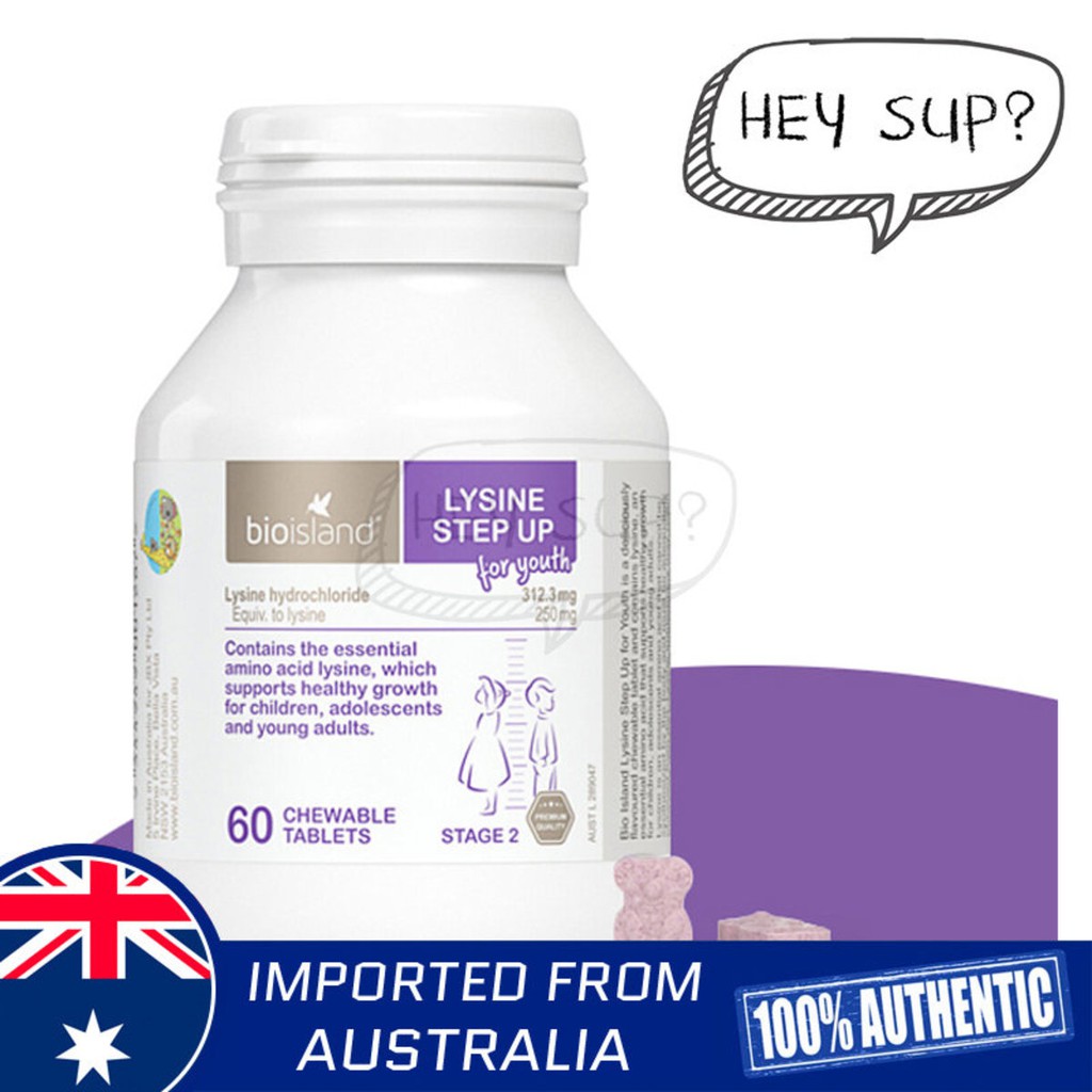 Bio Island Lysine Step Up for Youth 60 Chewable Tablets | Shopee Thailand