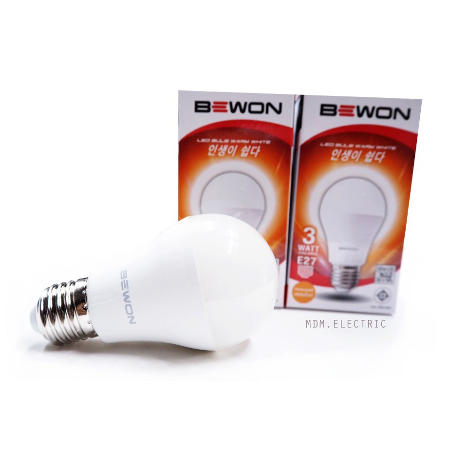 BEWON หลอดไฟ LED 3W หลอดแอลอีดี Blub LED BEWON 3W แพ๊ค 2 หลอด - แสงวอร์มไวท์ | Shopee Thailand