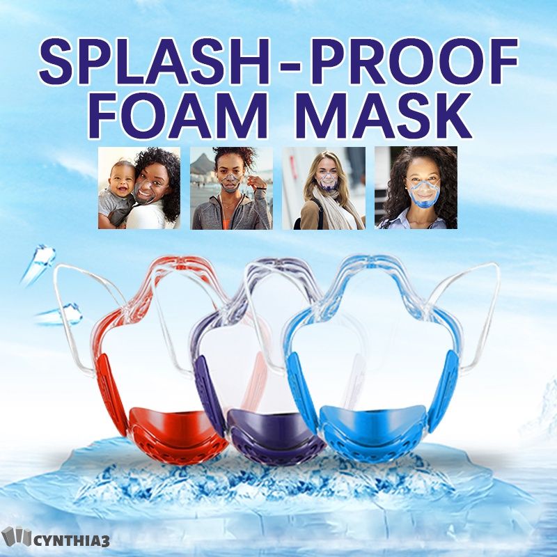 cy- New transparent face mask face shield Reusable washable radical ...