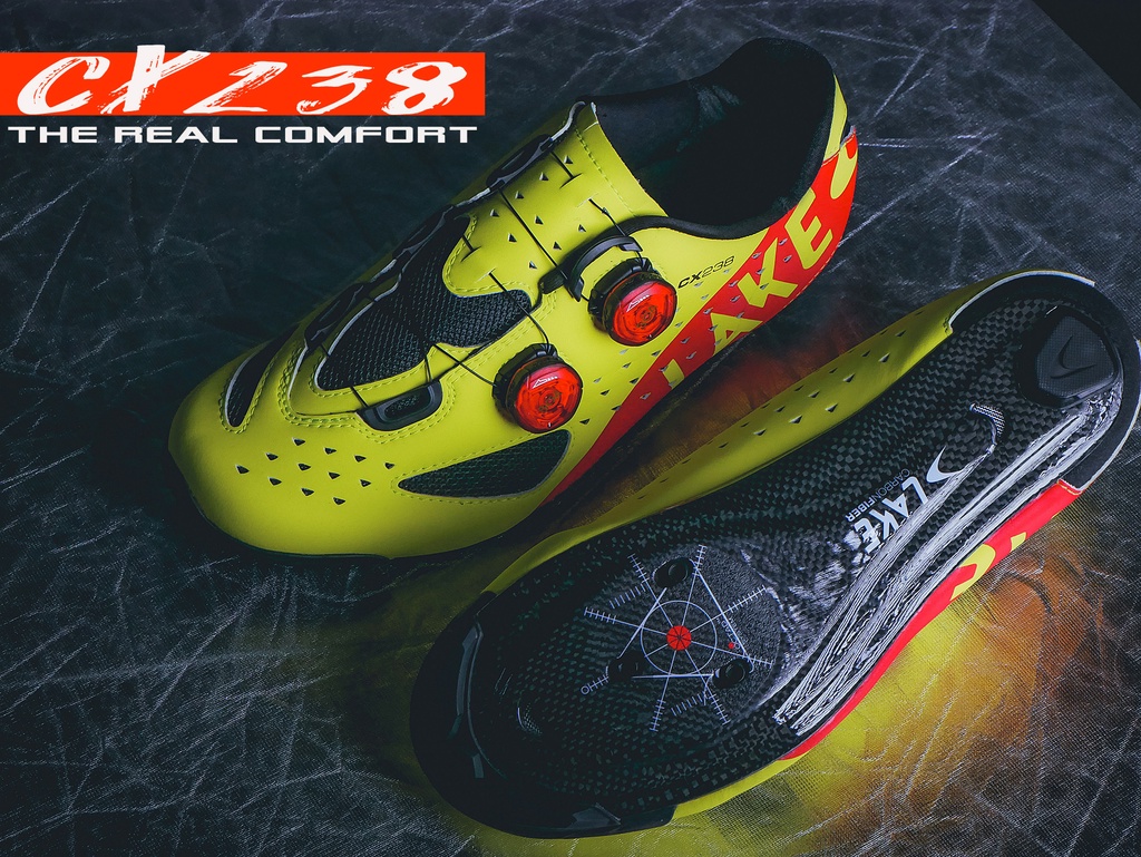 New รองเท้าจักรยานเสือหมอบ LAKE CX238 หน้ากว้าง พืนคาร์บอน หนังแท้ ใส่ ...