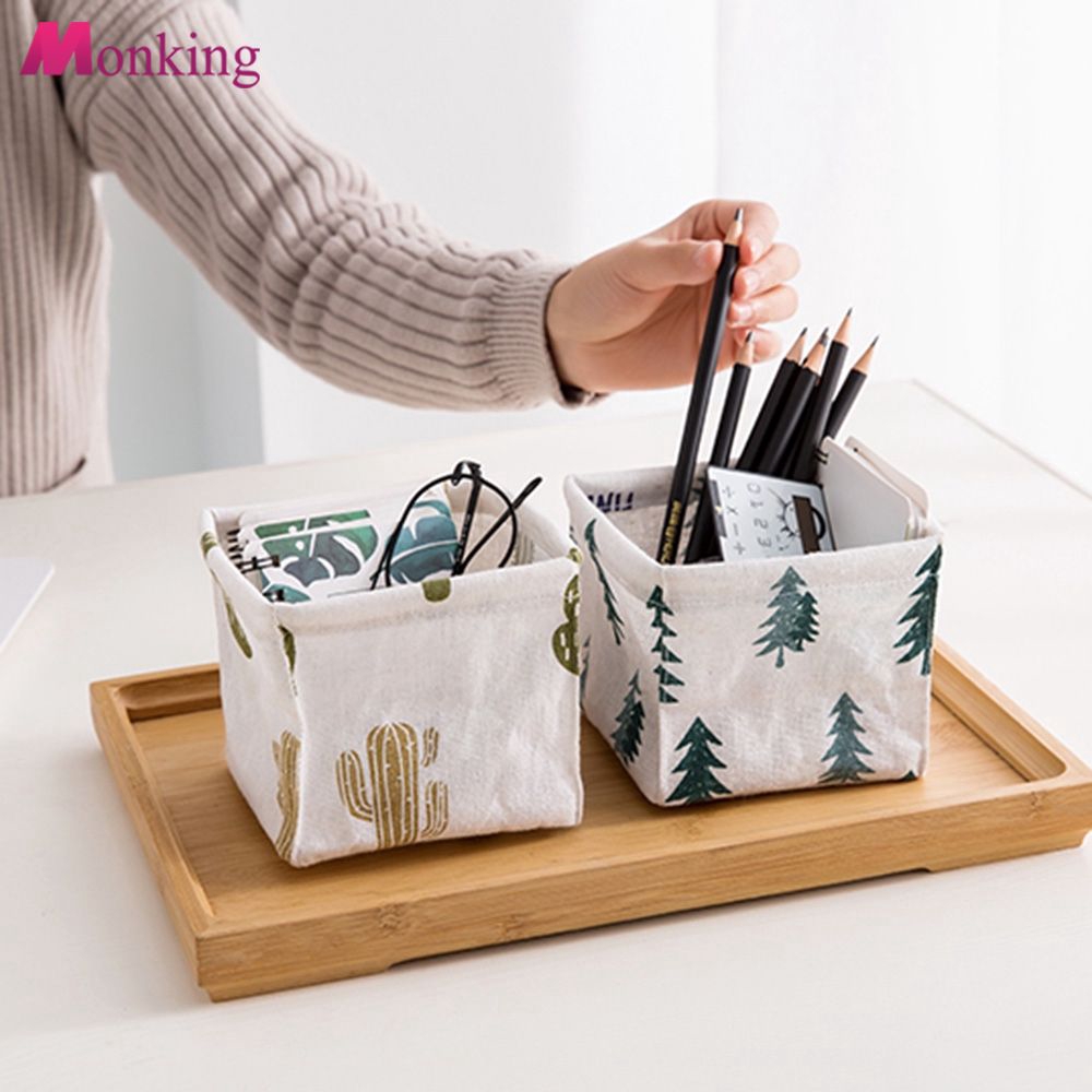 กล่องผ้าฝ้ายสำหรับเก็บเครื่องเขียน MNKG | Shopee Thailand