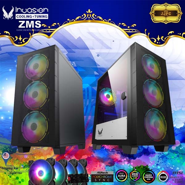Invasion ZM-S ZMS M-ATX Mini-Tower Steel Mesh Front Panel Casing พร้อม ...