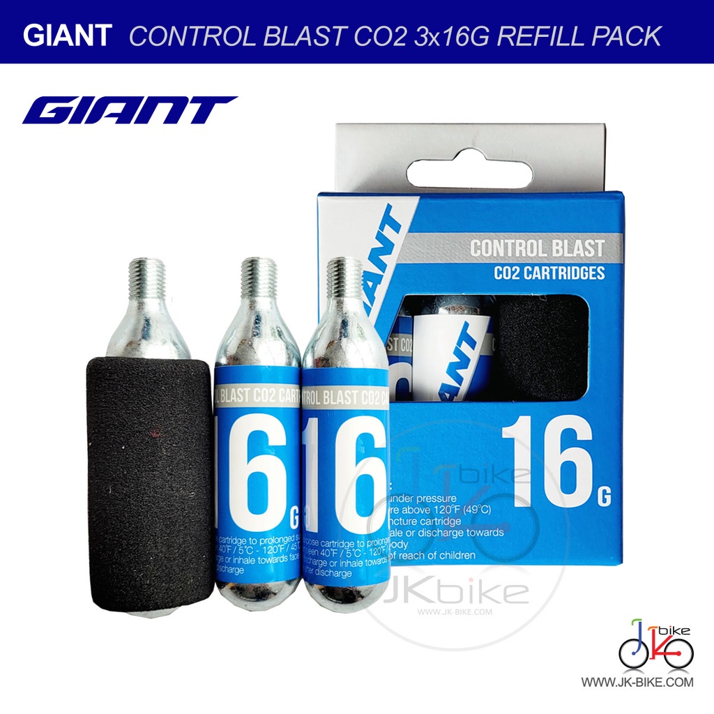 หลอดเติมลมจักรยาน CO2 16g จำนวน 3 หลอด GIANT CONTROL BLAST CO2 3x16G REFILL PACK | Shopee Thailand