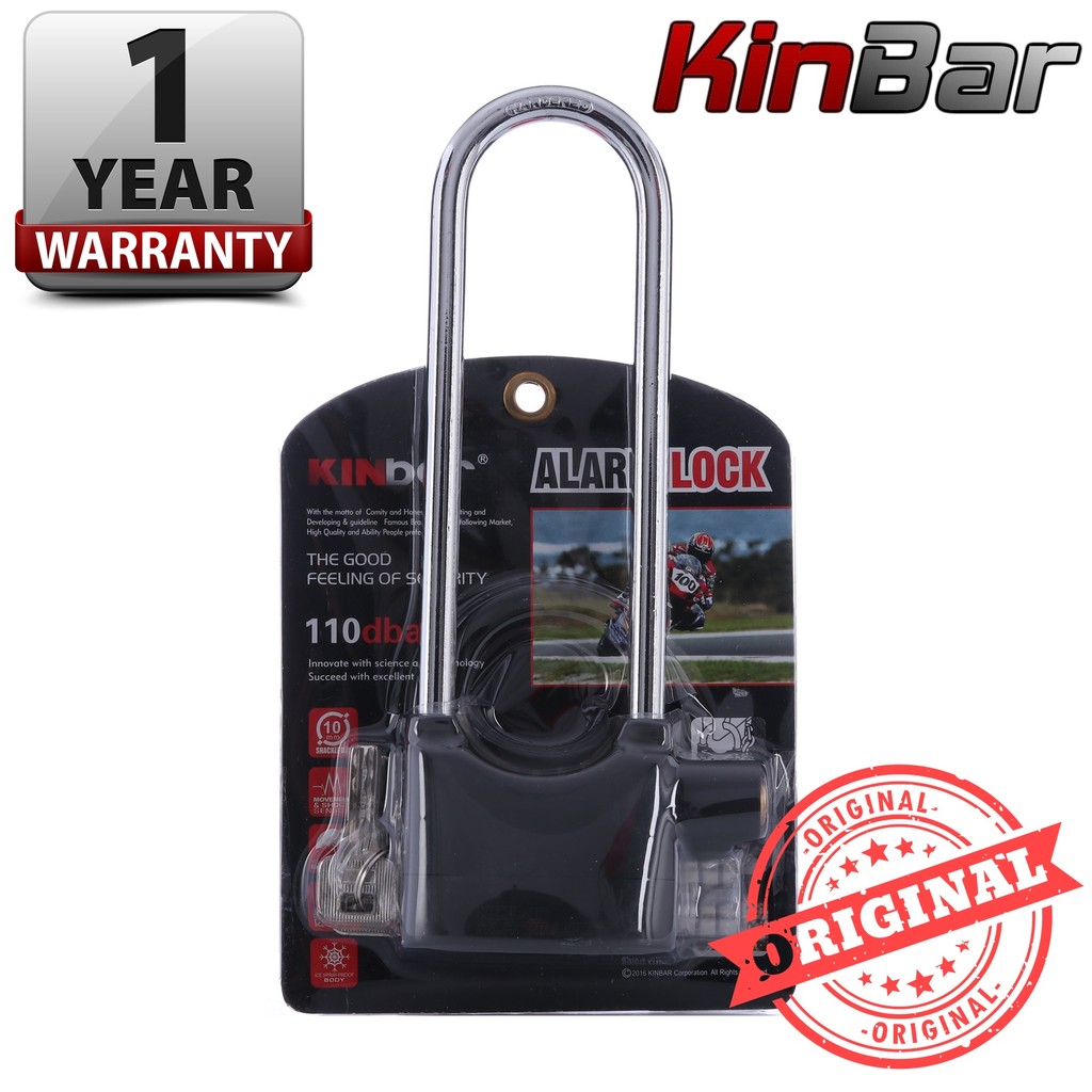 Kinbar Alarm Lock กุญแจกันขโมย กุญแจเตือนภัย สัญญาณกันขโมย | Shopee ...