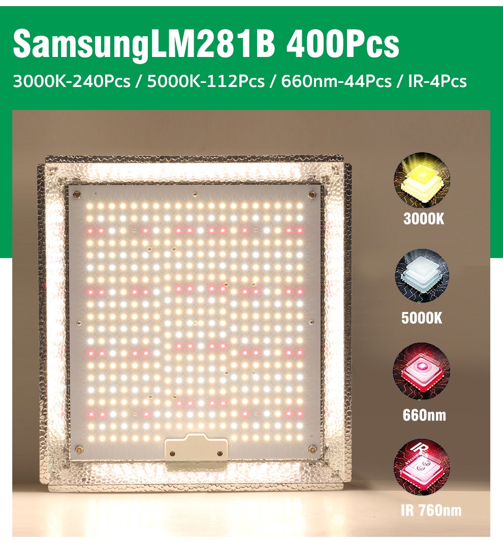 Samsung Lm281b ไฟปลูกต้นไม้ ไฟ LED Grow Light ฟูลสเปกตรัม 1500 วัตต์ 2 ...