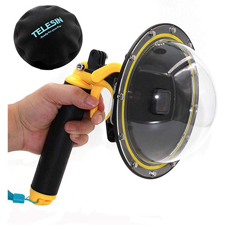 TELESIN GoPro Hero 3/3+/4 Dome Port with Floating Bobber Handle ...