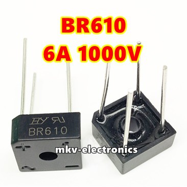 BR610 , 6A 1000V Bridge Diode ไดโอดบริดส์ เร็คติฟายส์ 1ตัว (รหัสสินค้า ...