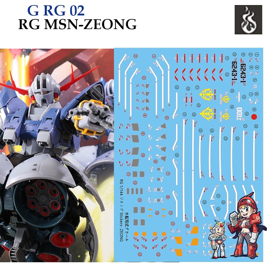 ดีคอลน้ำ [Ghost] RG 02 MSN-ZEONG 1/144 (HIQ Water Decal) Fluorescent ...
