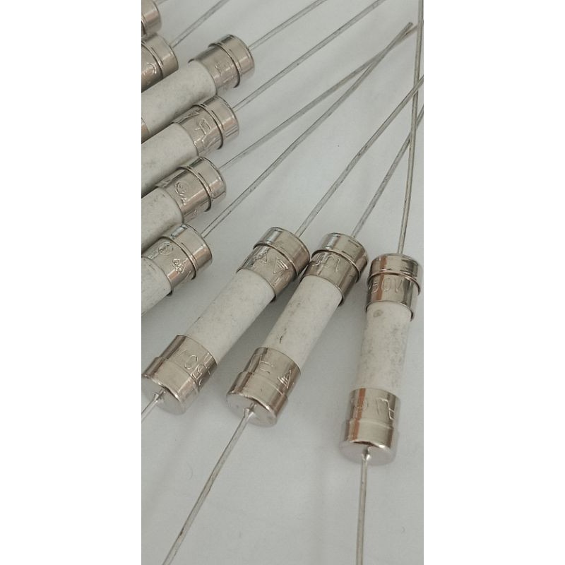 FUSE 3.15Amp T3.15A 250VAC(แพ็ค5ตัว)ฟิวซ์ญี่ปุ่น20มิล เซรามิกขาลวด สโลวโบ ไส้เกลียวใหญ่ แบบขาด ...