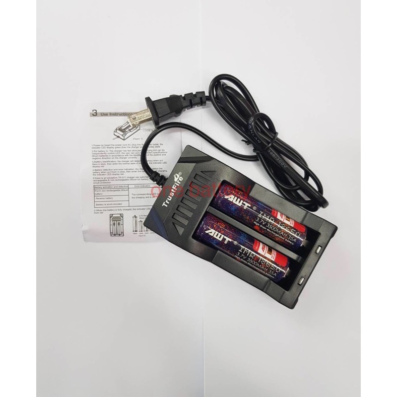 เครื่องชาร์จถ่าน Trustfire TR-017+ถ่านชาร์จ AWT IMR18650 3500mAh 2ก้อน | Shopee Thailand