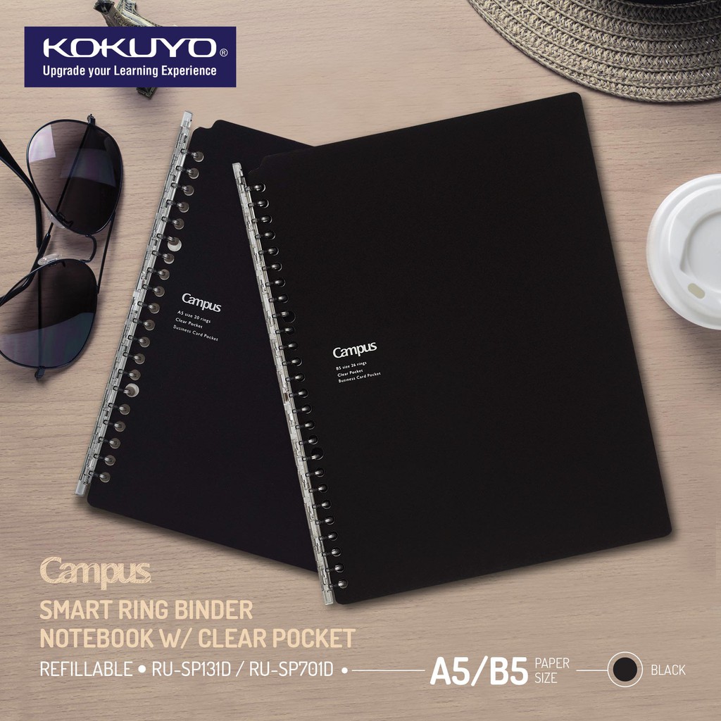 Kokuyo Campus Smart Ring Binder Notebook พร้อมกระเป๋าใส A5/B5 (รีฟิล) | Shopee Thailand