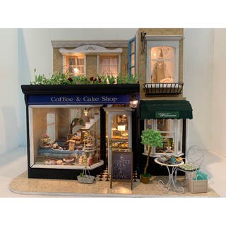 พร้อมส่งค่ะ บ้านตุ๊กตา บ้านจิ๋ว DIY โมเดลร้านกาแฟ แบรนด์ PAKITOY โมเดล ...
